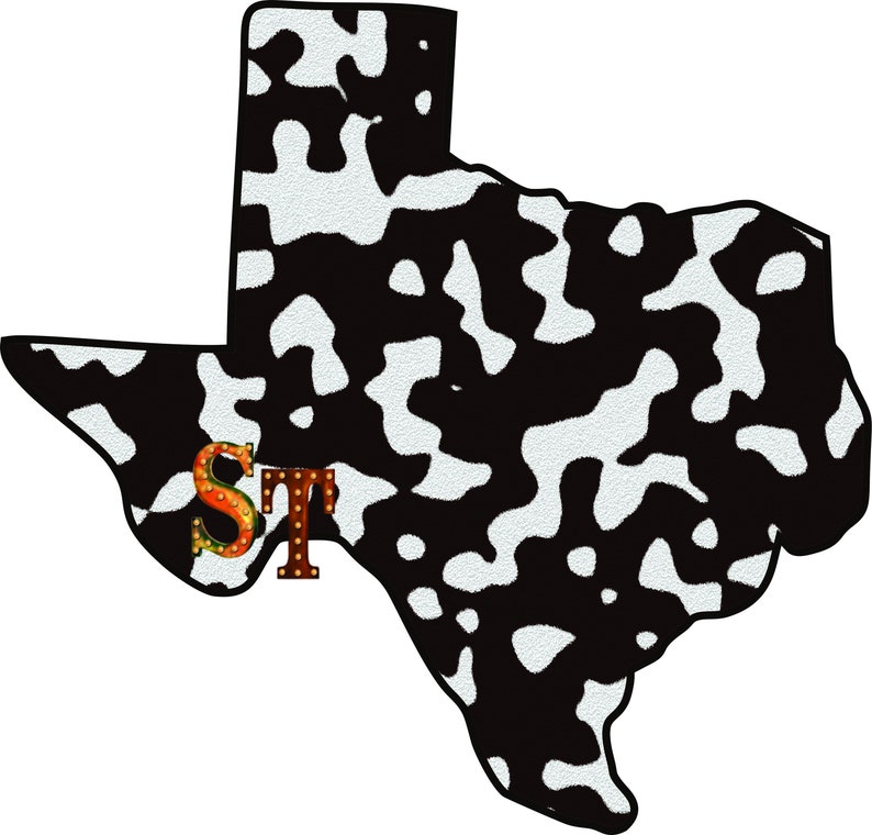 Texas Cow Print PNG Download - Etsy