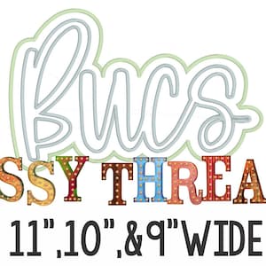 Satin Stitch Bucs Double Stacked Script Applique Embroidery Download - Etsy