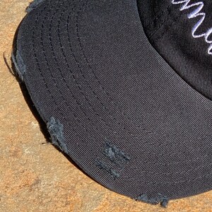 Blessed Mama Black Distressed Hat - Etsy