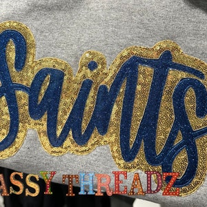 Saints Bean Stitch Double Stacked Script Applique Embroidery Download ...