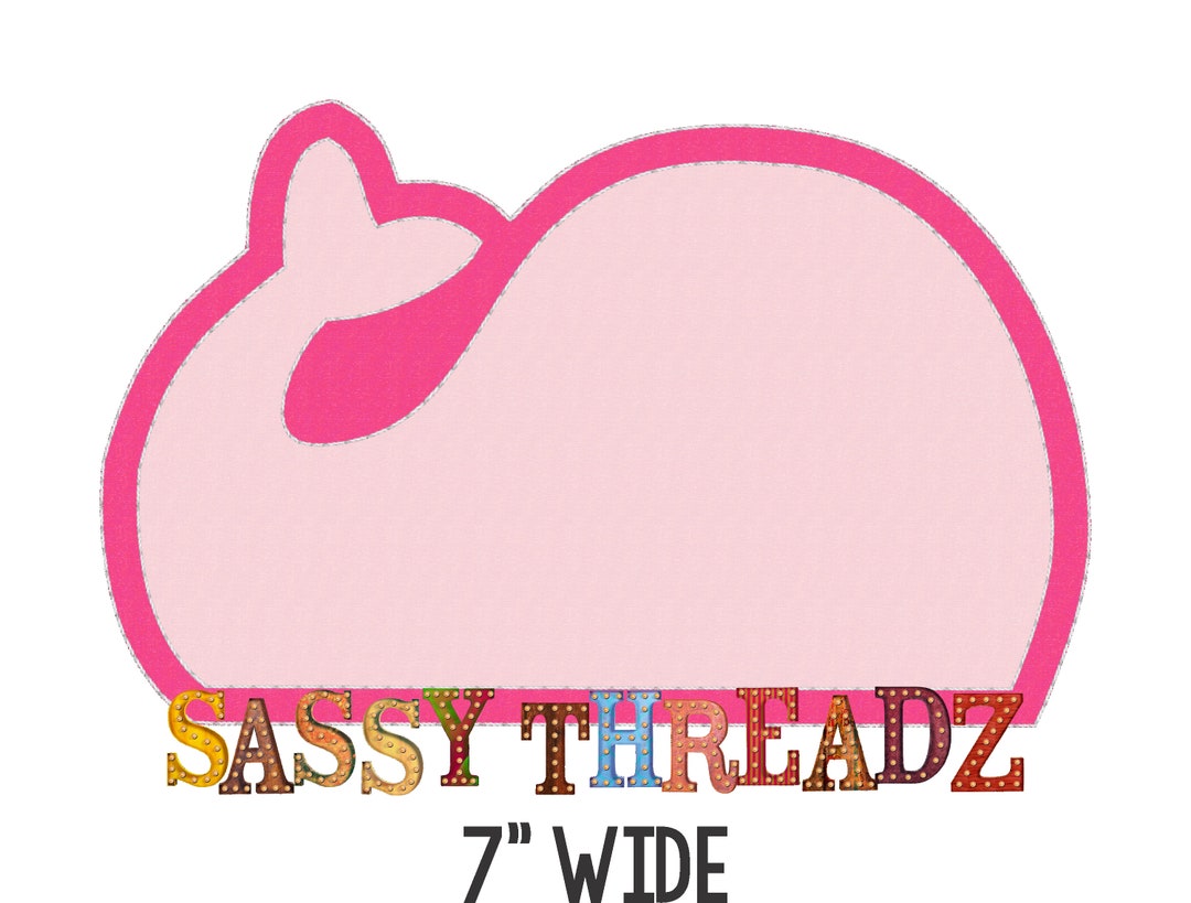 Preppy Whale Double Stacked Bean Stitch Script Applique Embroidery ...