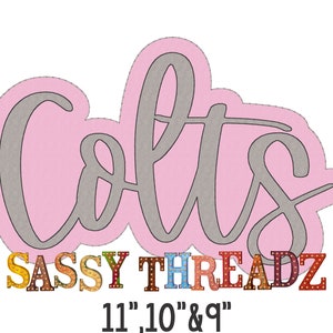Colts Double Stacked Bean Stitch Script Applique Embroidery Download - Etsy