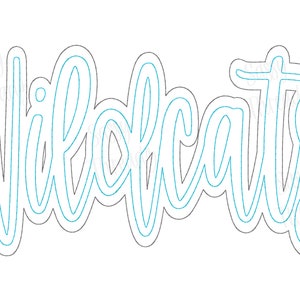 Wildcats Bean Stitch Double Stacked Script Applique Embroidery Download - Etsy