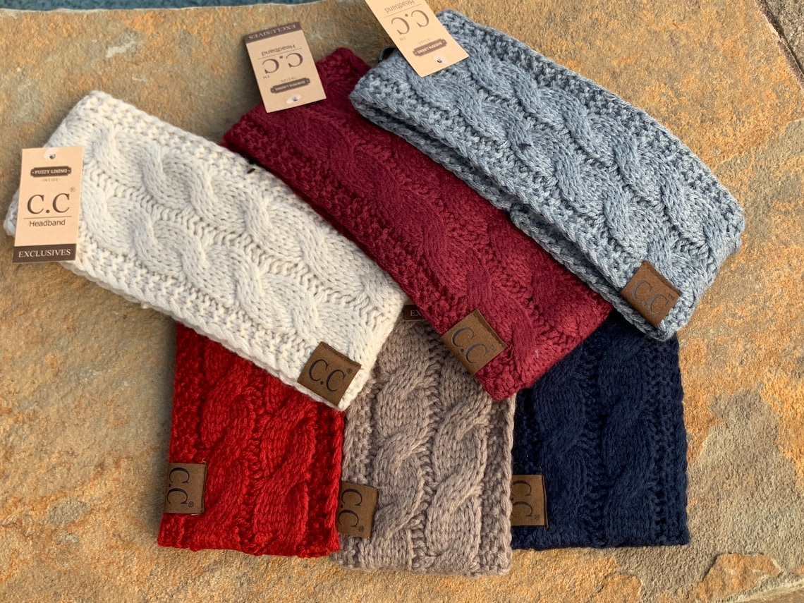 CC Monogrammed Ear Warmers Headband | Etsy