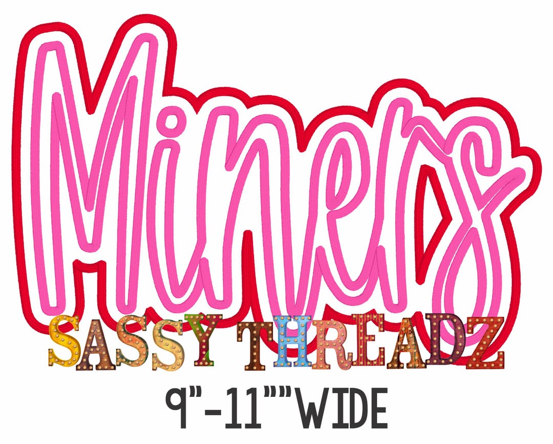 Satin Stitch Miners Script Double Stacked Applique Embroidery Download ...