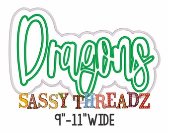 Satin Stitch Panthers Double Stacked Script Applique Embroidery ...