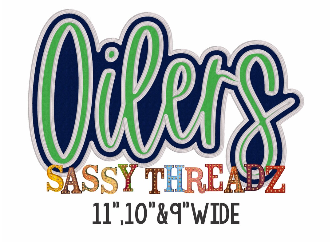 Satin Stitch Oilers Double Stacked Script Applique Embroidery Download ...