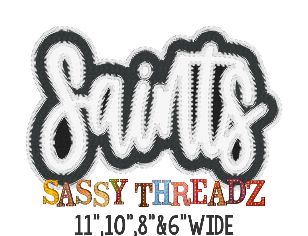 Saints Zig Zag Double Stacked Script Applique Embroidery Download - Etsy