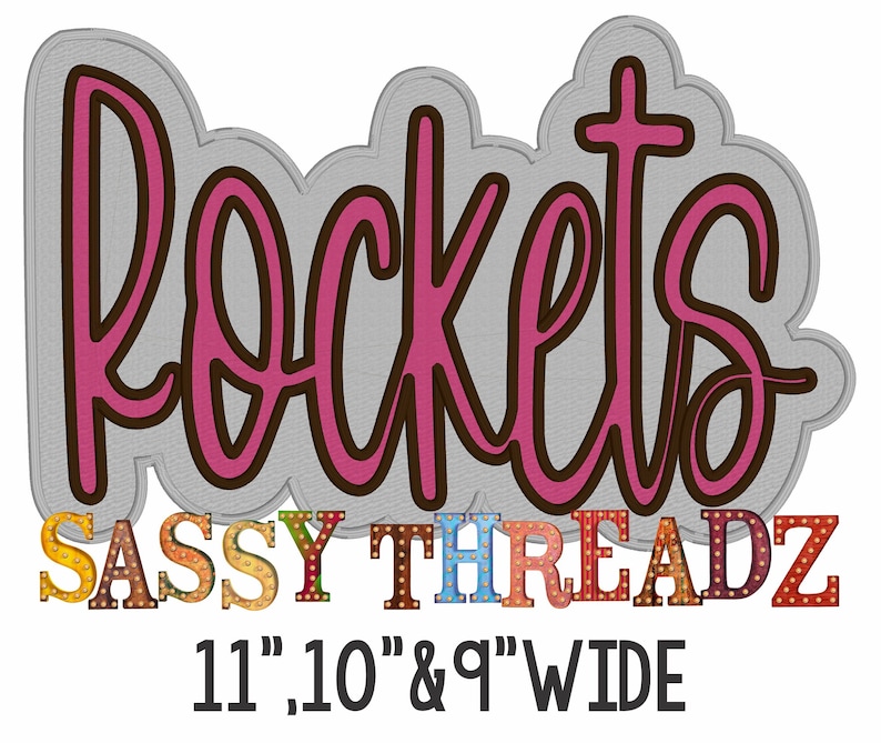 Satin Stitch Rockets Double Stacked Script Applique Embroidery Download ...