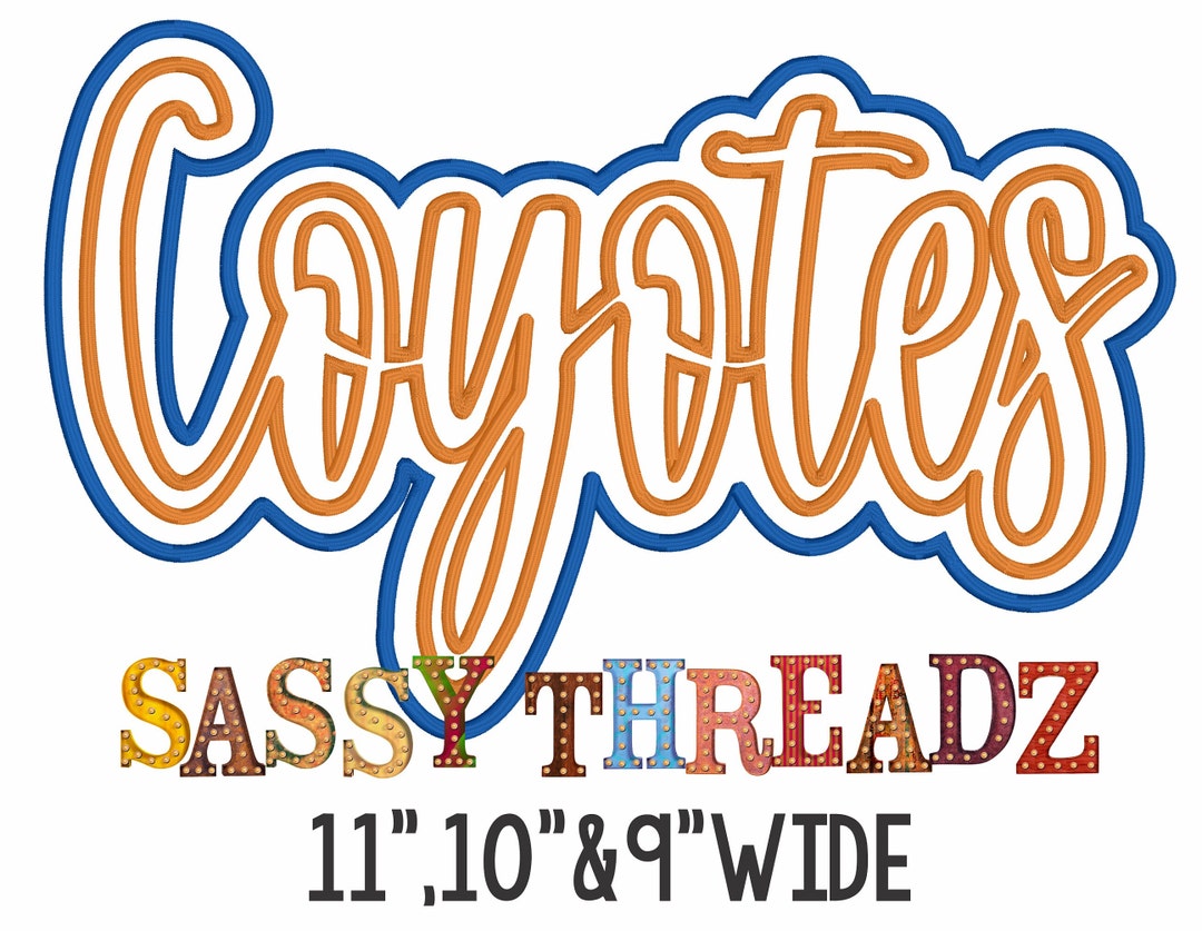 Satin Stitch Coyotes Double Stacked Script Applique Embroidery Download ...
