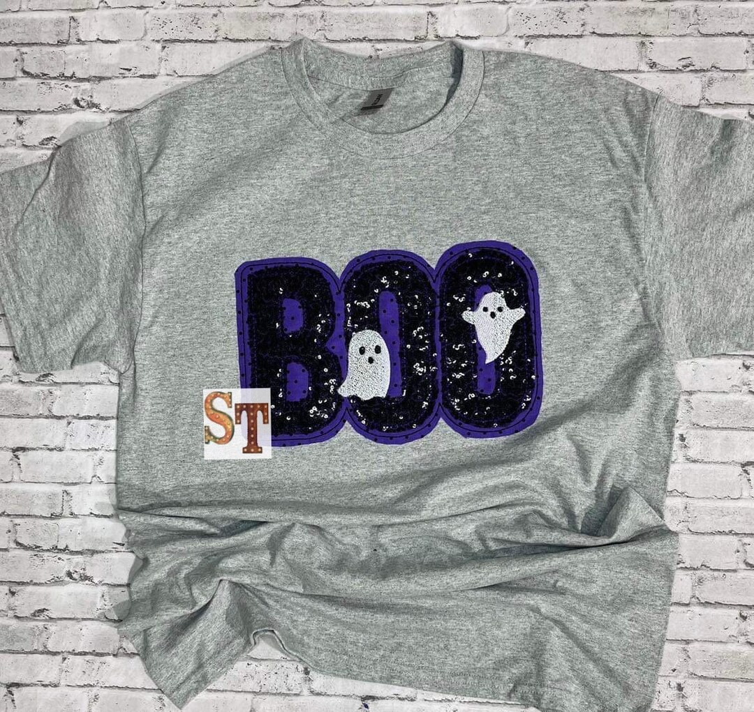 Boo With Ghosts Double Stacked Bean Stitch Applique Embroidery Download ...