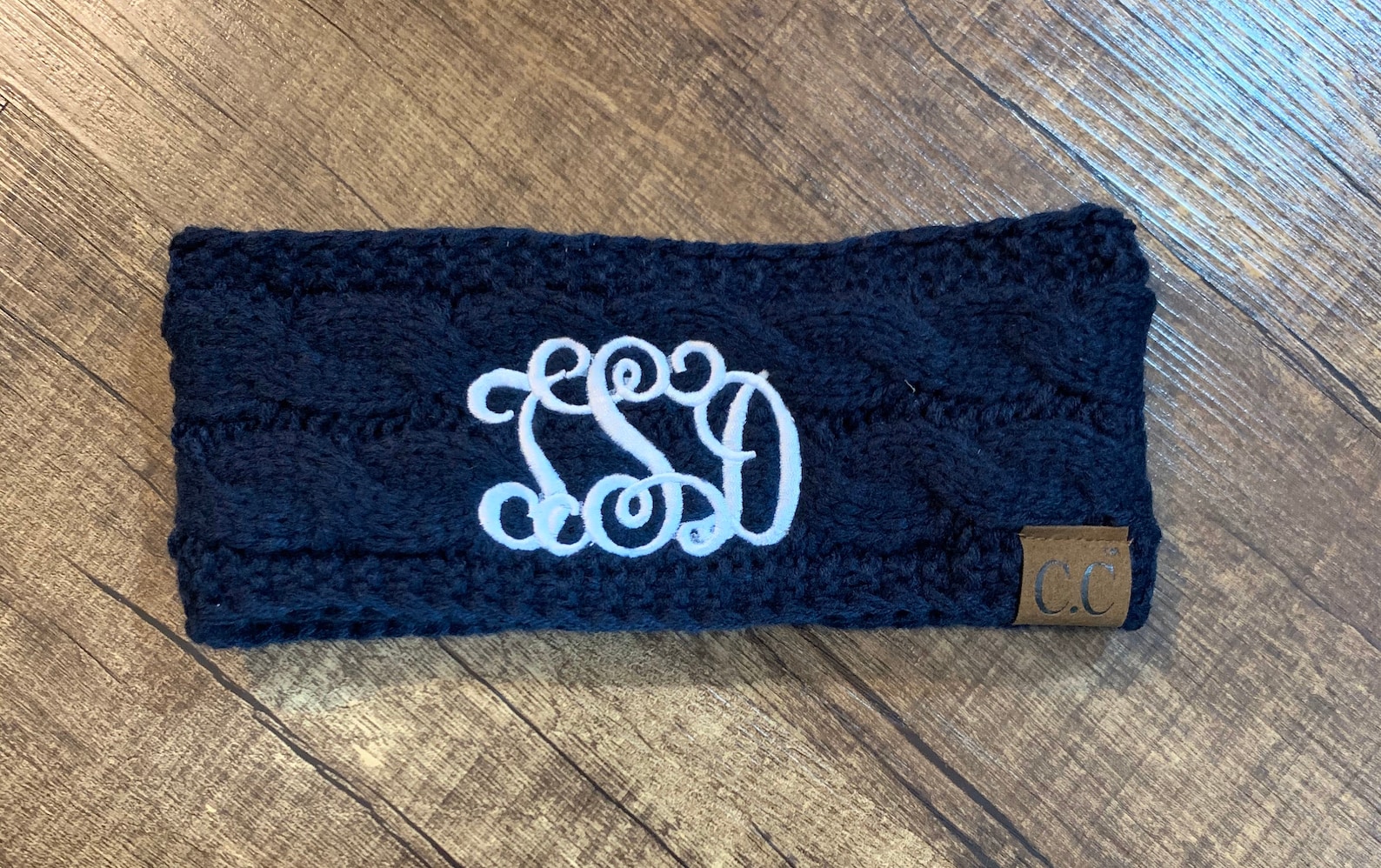 CC Monogrammed Ear Warmers Headband | Etsy