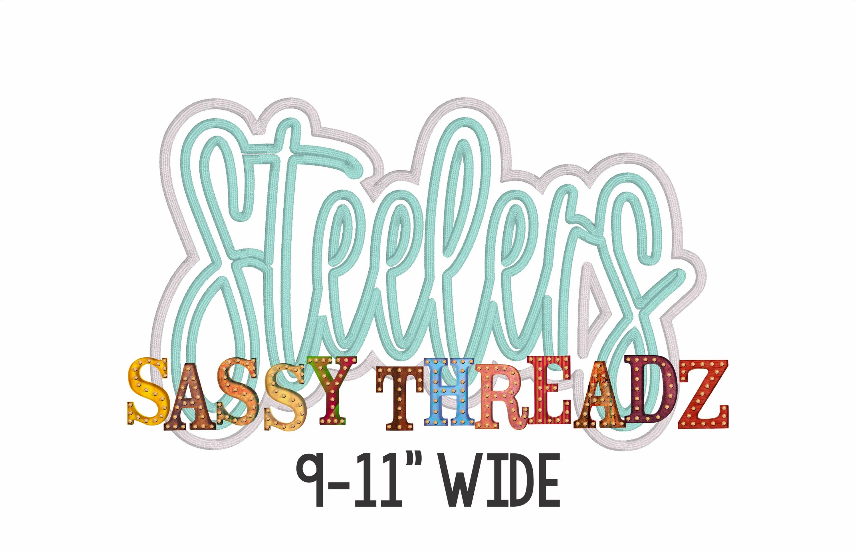 Satin Stitch Steelers Double Stacked Script Applique Embroidery ...