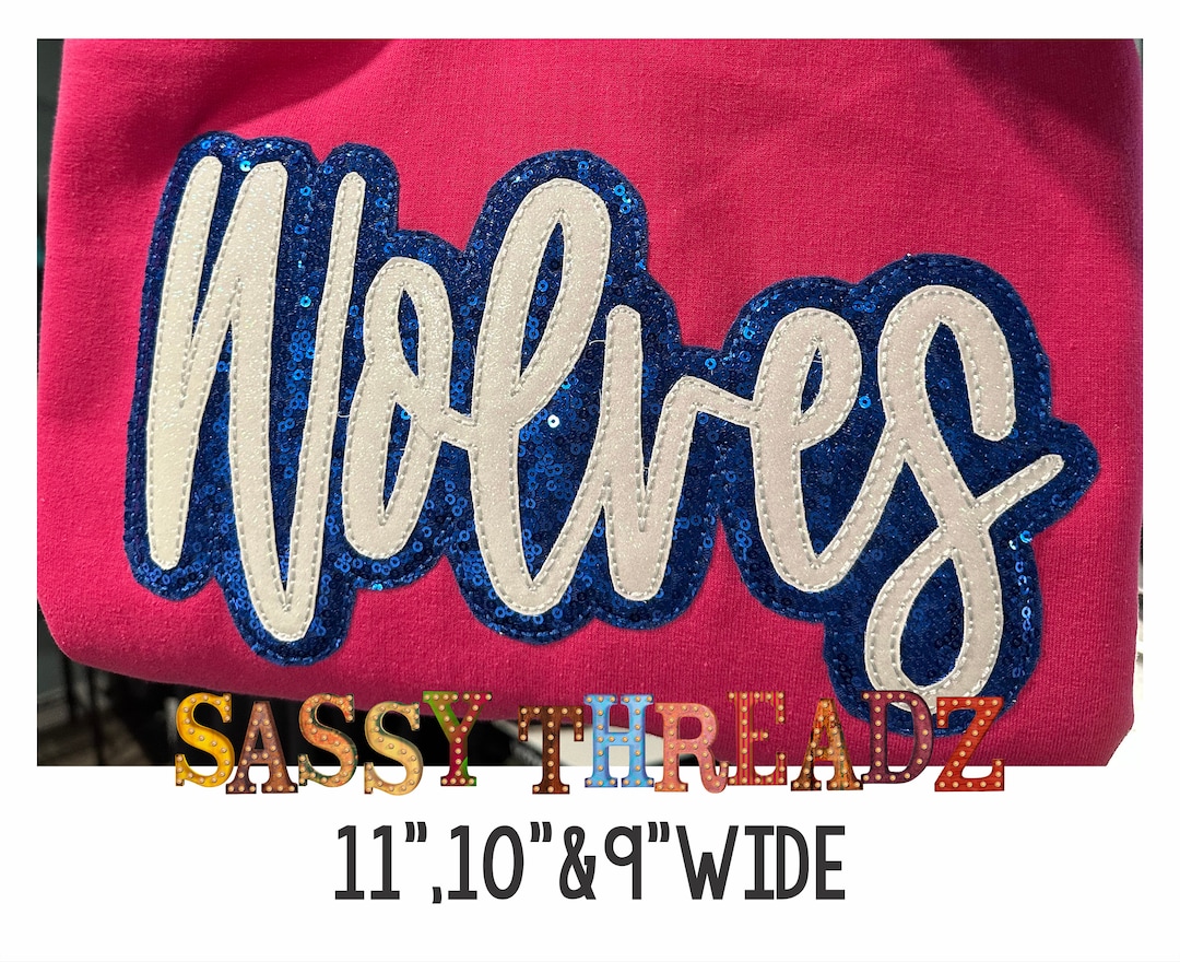 Bean Stitch Wolves Double Stacked Script Applique Embroidery Download ...