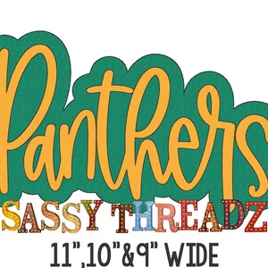 Bean Stitch Panthers Double Stacked Script Applique Embroidery Download ...