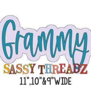 Bean Stitch Grammy Double Stacked Script Applique Embroidery Download ...