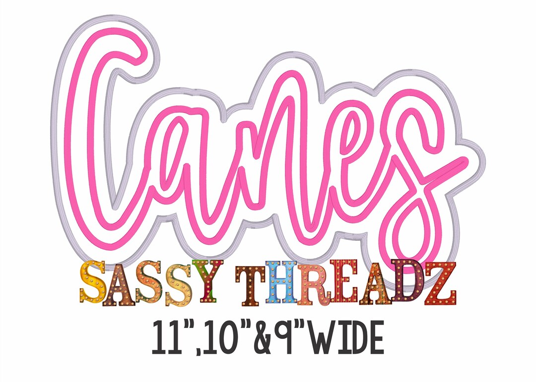 Satin Stitch Canes Double Stacked Script Applique Embroidery Download ...