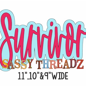 Survivor Double Stacked Bean Stitch Script Applique Embroidery Download ...