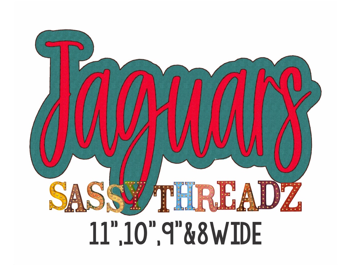 Bean Stitch Jaguars Double Stacked Script Applique Embroidery Download ...
