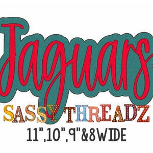 Bean Stitch Jaguars Double Stacked Script Applique Embroidery Download ...