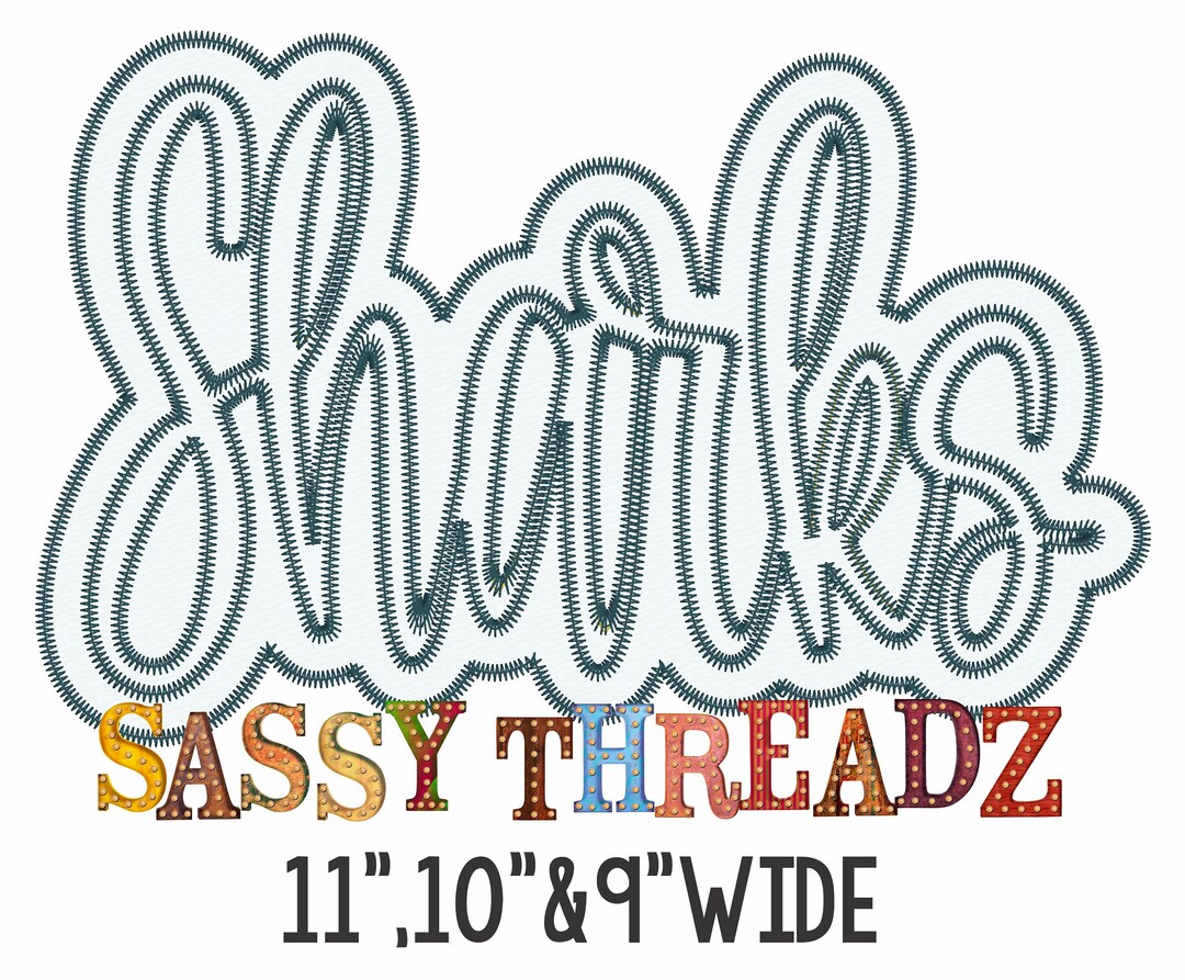 Sharks Zig Zag Double Stacked Script Applique Embroidery Download - Etsy