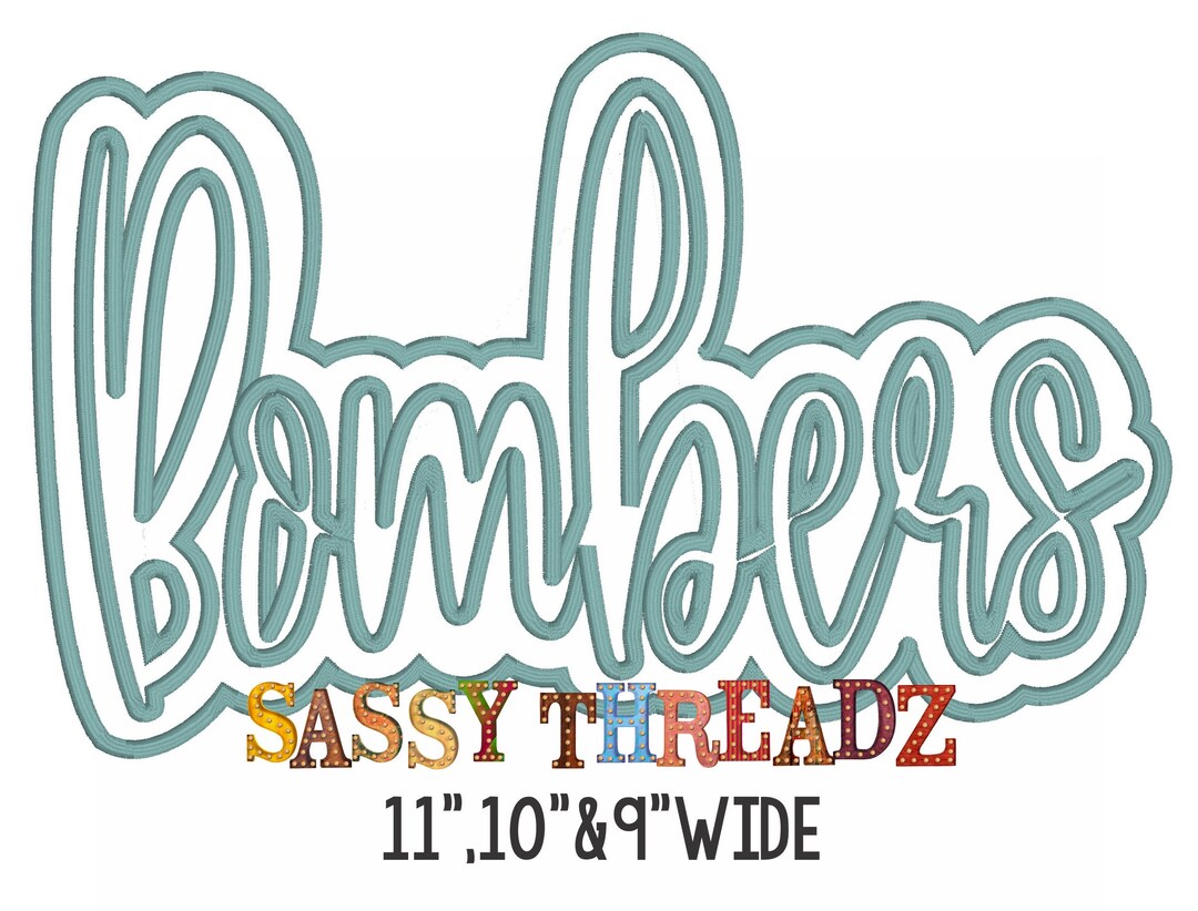 Satin Stitch Bombers Double Stacked Script Applique Embroidery Download ...