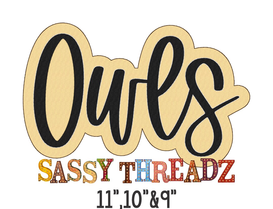 Bean Stitch Owls Double Stacked Script Applique Embroidery - Etsy