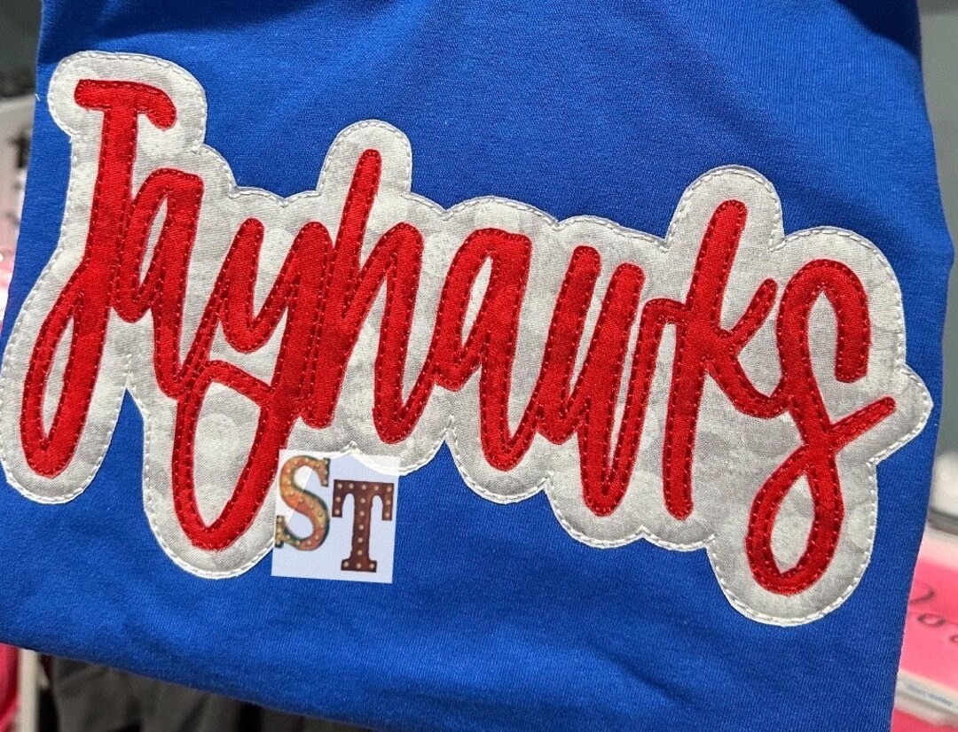 Bean Stitch Jayhawks Double Stacked Script Applique Embroidery Download - Etsy