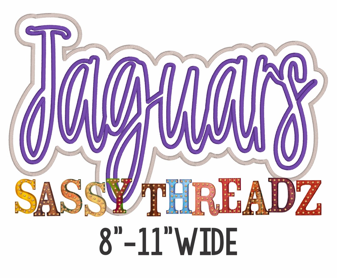 Satin Stitch Jaguars Double Stacked Script Applique Embroidery Download ...