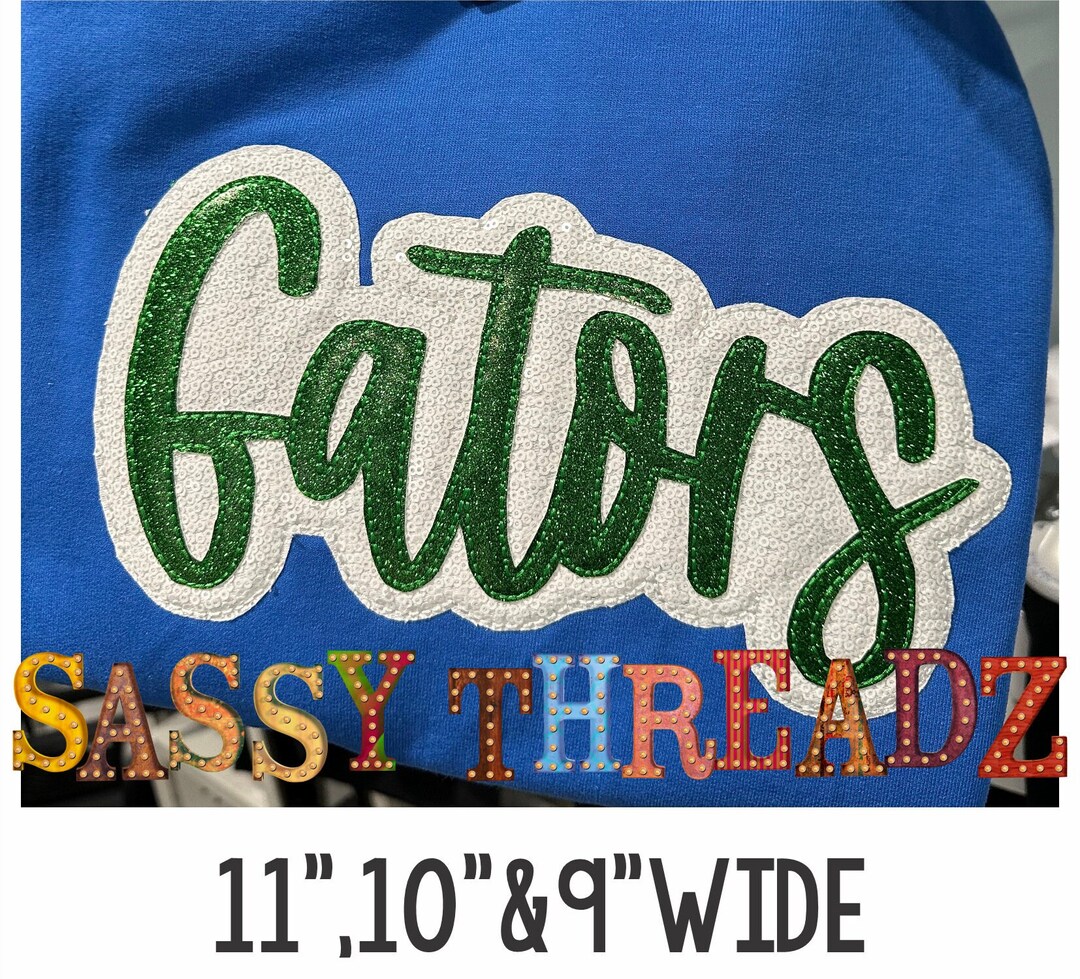 Gators Bean Stitch Double Stacked Script Applique Embroidery Download ...