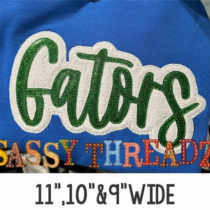 Gators Bean Stitch Double Stacked Script Applique Embroidery Download ...