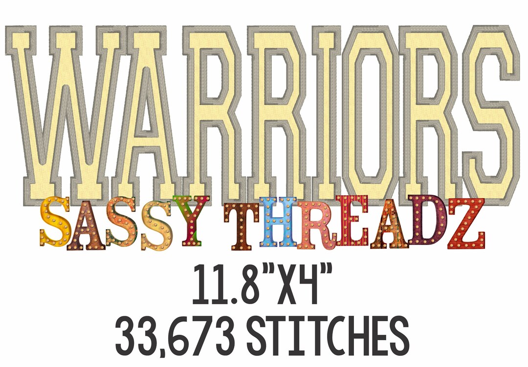 Satin Stitch Warriors Athletic Applique Embroidery Download - Etsy