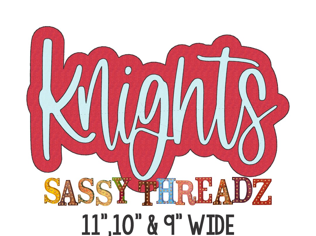 Bean Stitch Knights Double Stacked Script Applique Embroidery - Etsy
