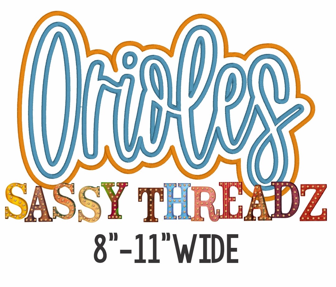 Satin Stitch Orioles Double Stacked Script Applique Embroidery Download ...