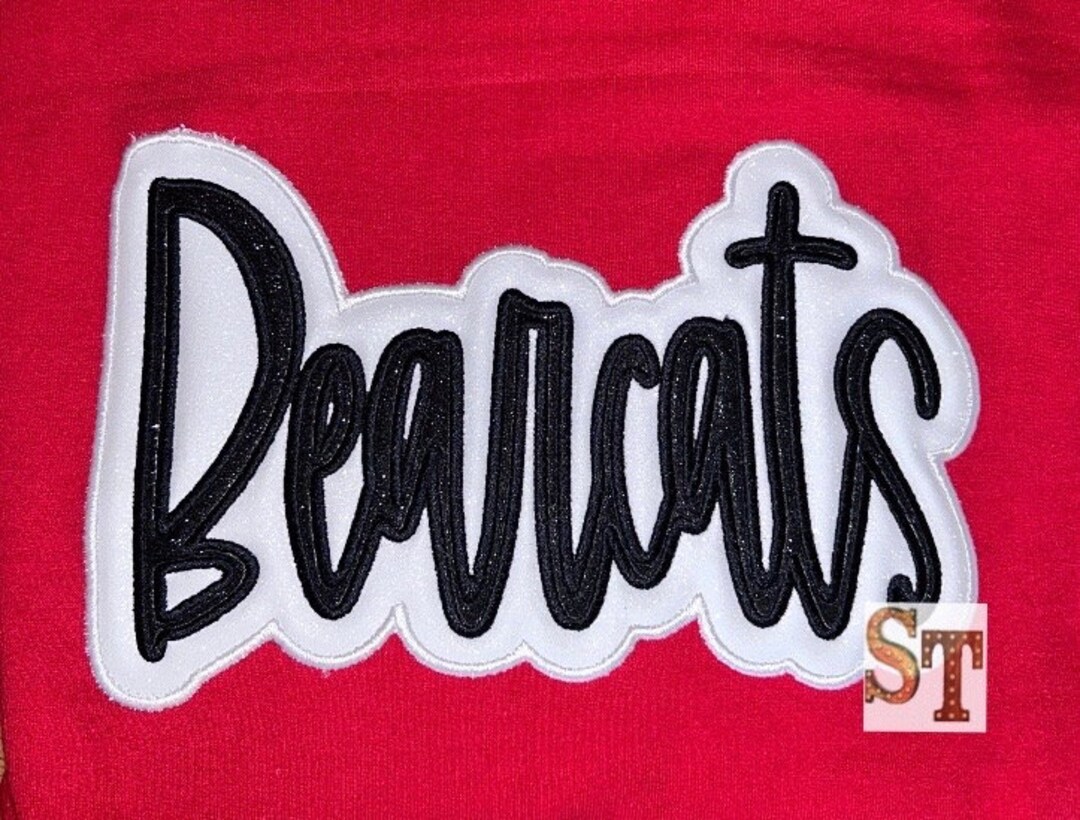 Satin Stich Bearcats Script Double Stacked Applique Embroidery Download ...