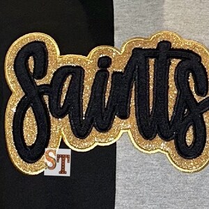 Saints Satin Stitch Double Stacked Script Applique Embroidery Download ...