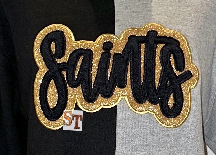 Saints Satin Stitch Double Stacked Script Applique Embroidery Download ...