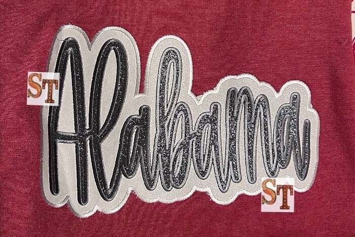 Satin Stitch Alabama Script Double Stacked Applique Embroidery Download ...
