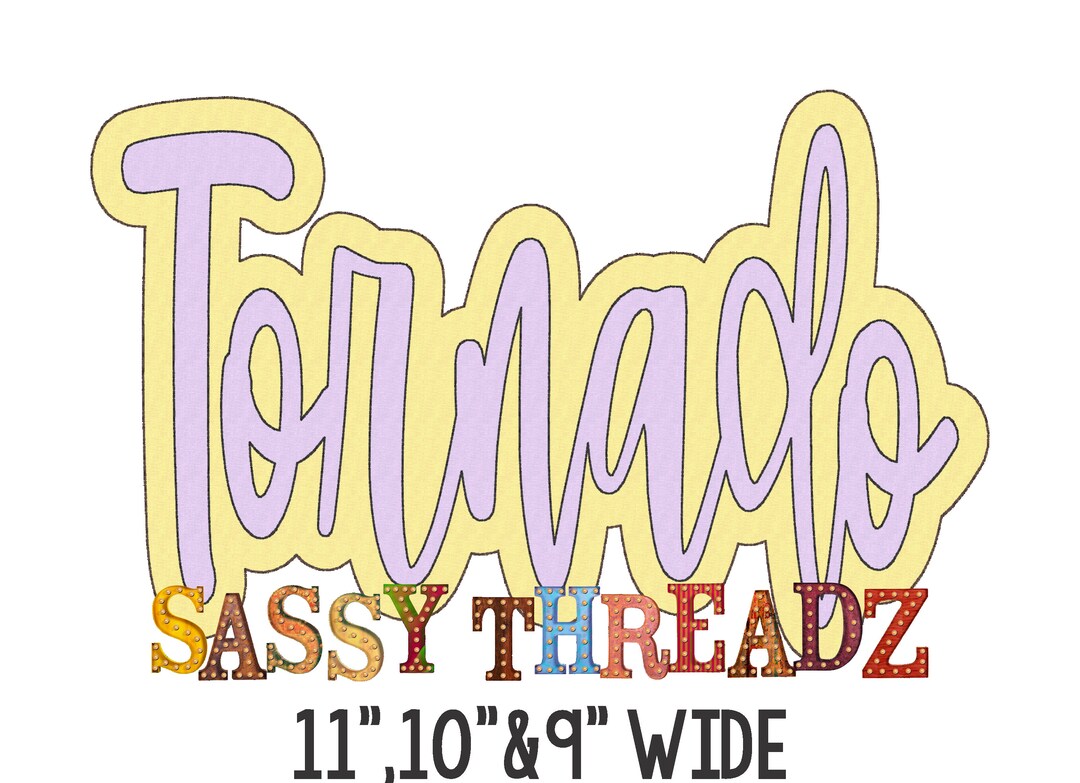 Bean Stitch Tornado Double Stacked Script Applique Embroidery Download ...