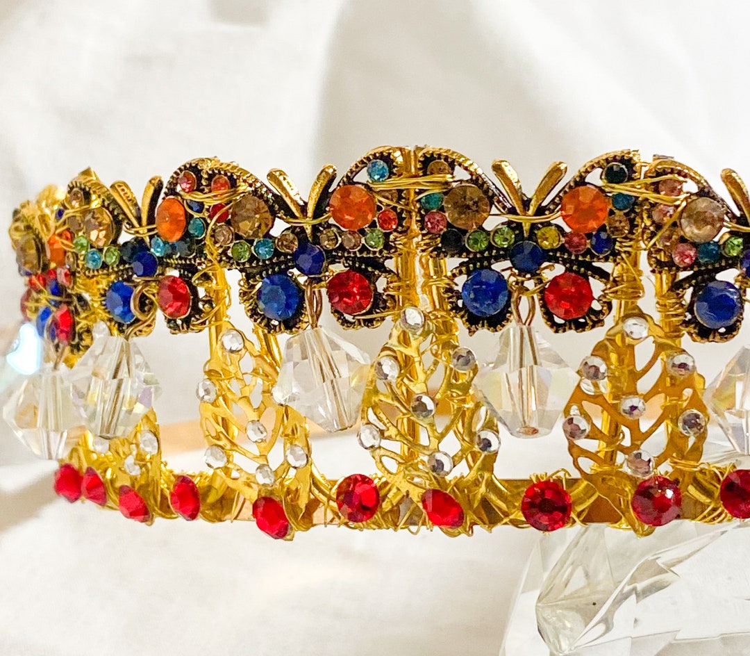 Butterfly Crystal Crown - Bridal Crown- Wedding Headpiece - Handmade ...