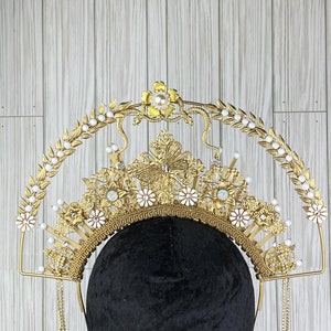 Goddess Halo Crown - Snakes & Butterflies Crown - Bridal Crown ...