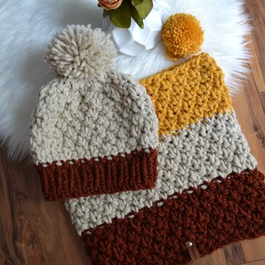 Knitting PATTERN BUNDLE Cabin Life Beanie Hat Cowl Scarf Set, Snood DIY ...