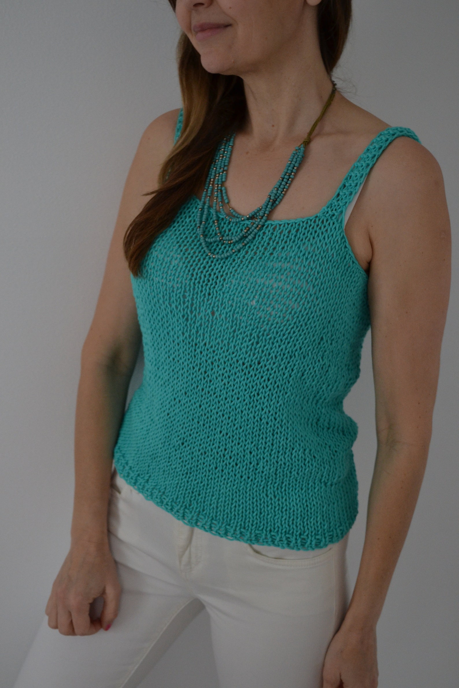 KNITTING PATTERN DIY Fresh Cotton Tank Top Women's Knit Top, Tank Top ...