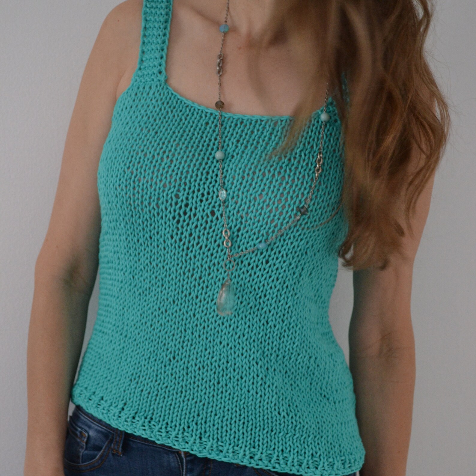 Knitting Pattern Diy Fresh Cotton Tank Top Womens Knit Etsy