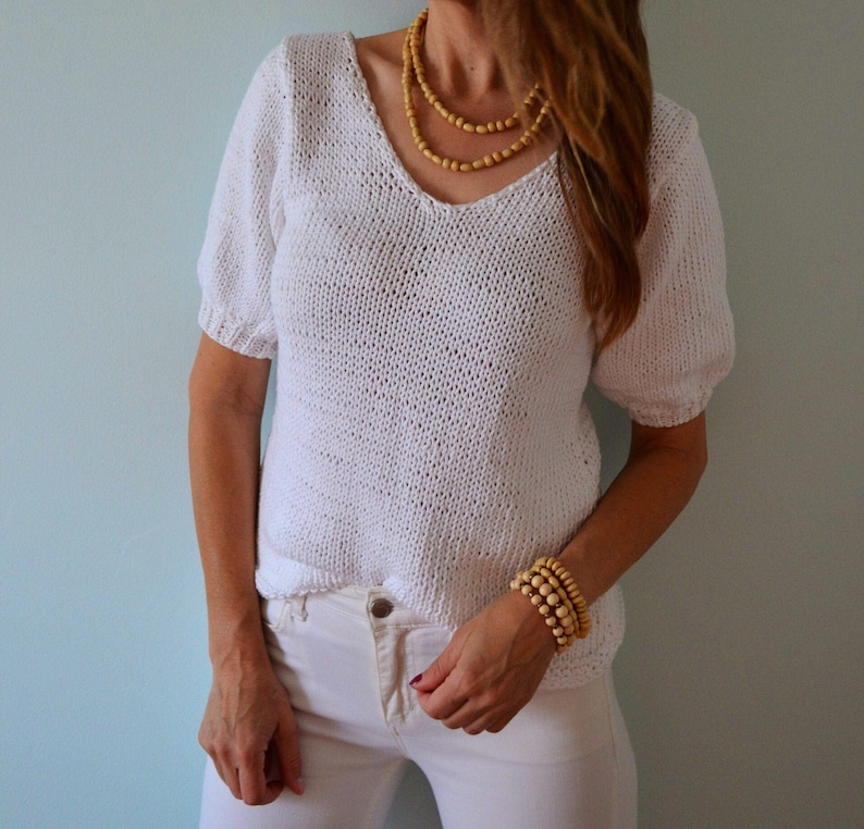 KNITTING PATTERN DIY the Bella Short Sleeve Cotton Top - Etsy