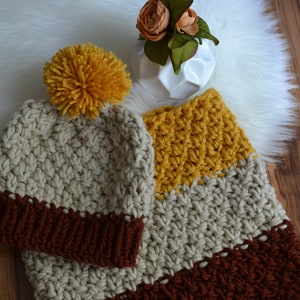 Knitting PATTERN BUNDLE Cabin Life Beanie Hat Cowl Scarf Set, Snood DIY ...