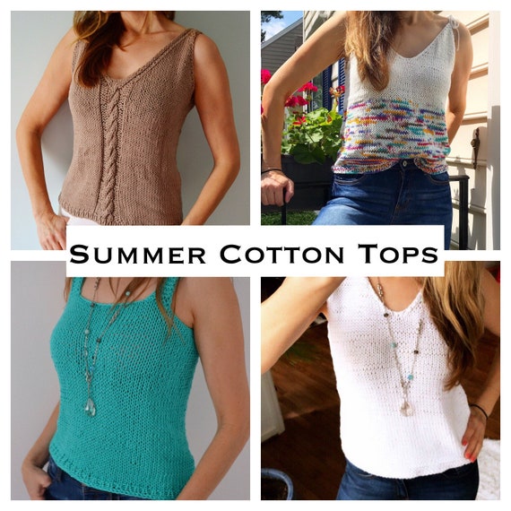 DIY Summer Knit Tops Bundle Knitting Pattern Bundle/ Knitting | Etsy