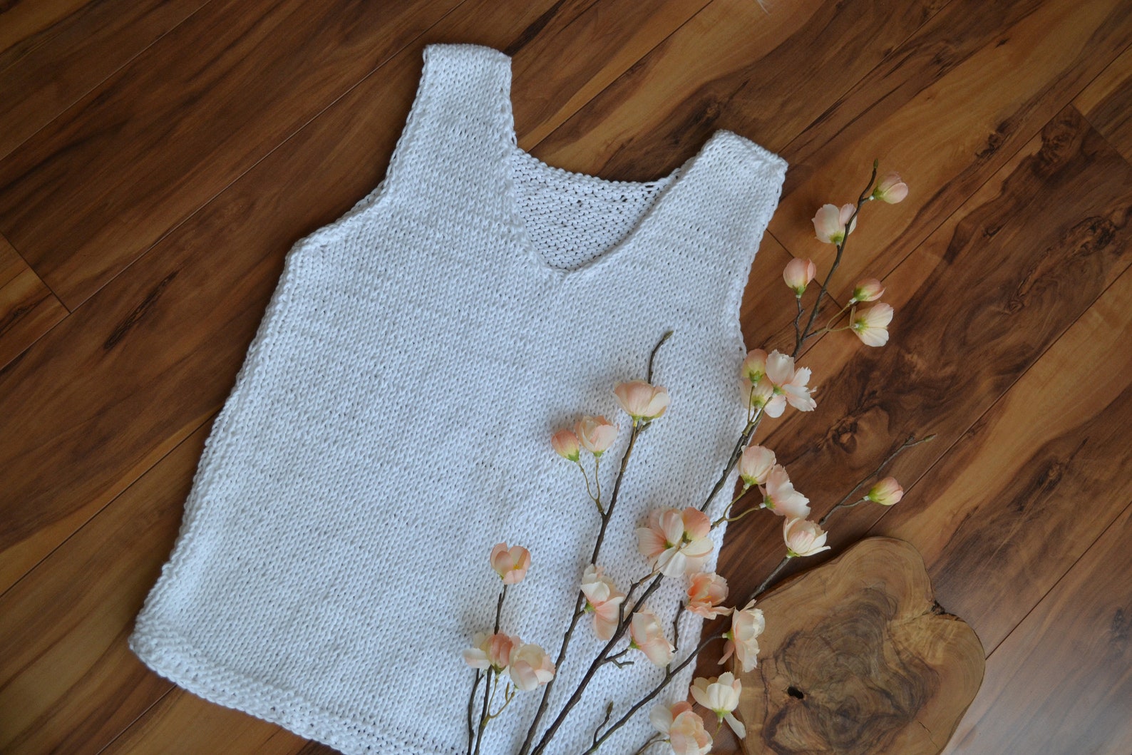 KNITTING PATTERN DIY Basic Cotton Tank Top Women's Knit Top, Tank Top ...