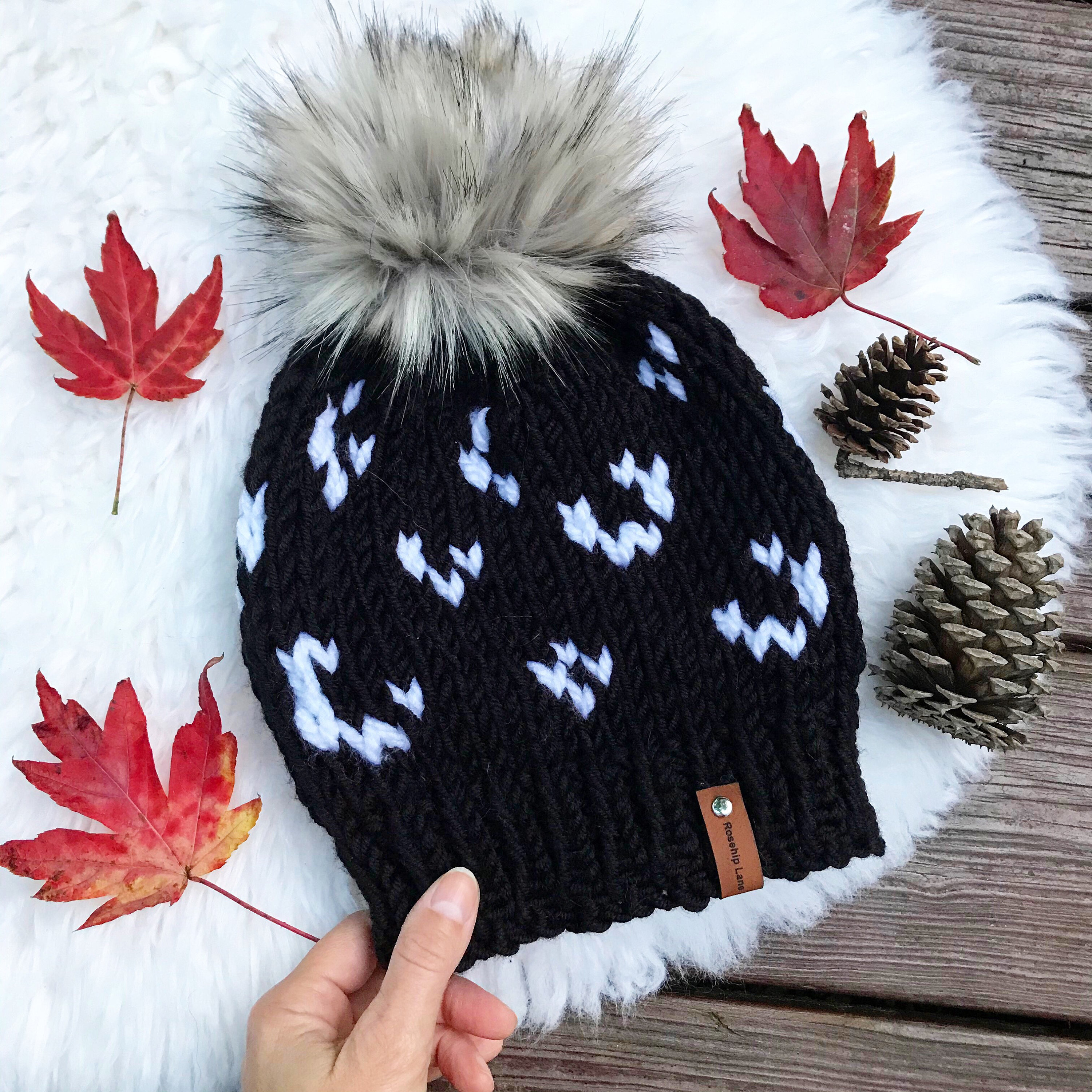 KNITTING PATTERN Animal Print Beanie, Women's Knit Animal Print Beanie ...