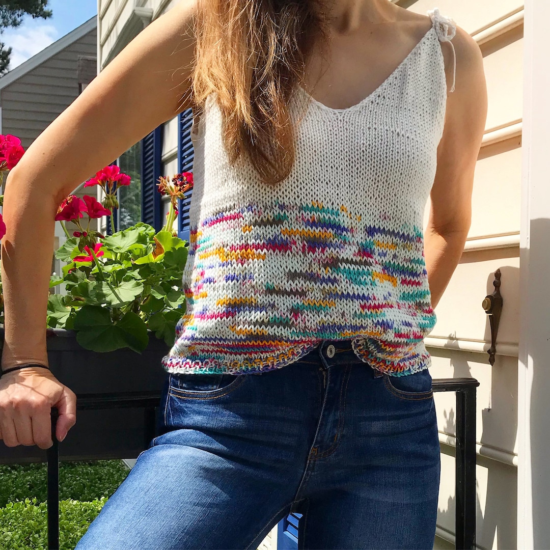 KNITTING PATTERN Women's Top, Knit Tank Top, DIY Southern Summertime ...